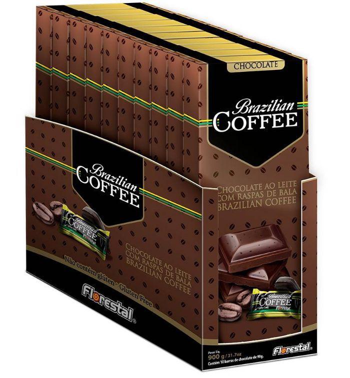 Chocolate Brazilian Coffee ao leite 90g C/10 unidades - Florestal ...