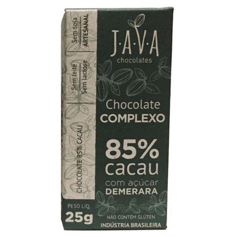 Chocolate Complexo 85% Cacau com Acucar Demerara 25g - Java - Java ...