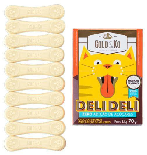 Chocolate Deli Deli Branco Zero Açúcar 70G - Gold&Ko - Chocolate ...