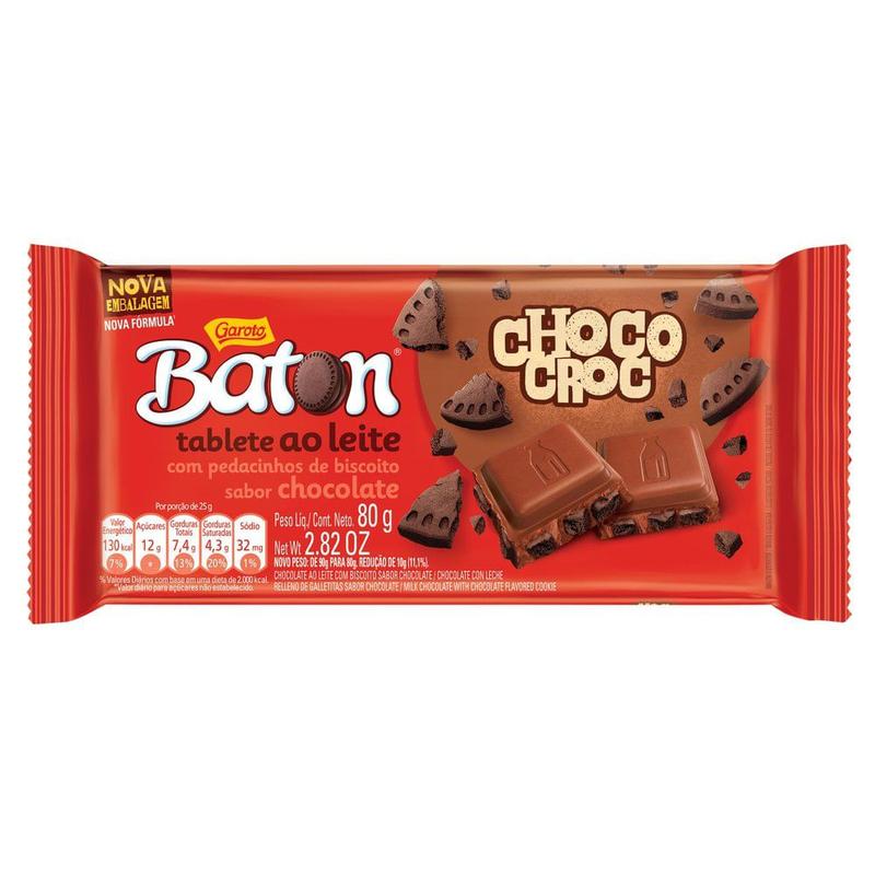 Chocolate Garoto Baton Choco Croc 80g - Chocolate Baton - Magazine Luiza