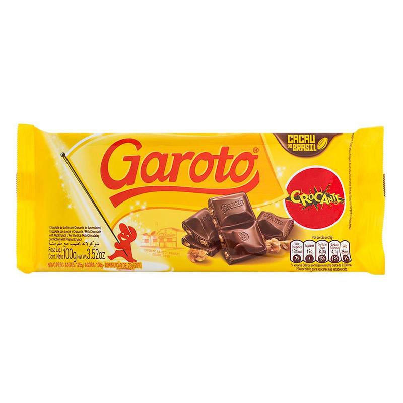 Chocolate Garoto Crocante 100g - Chocolate / Barra de Chocolate ...