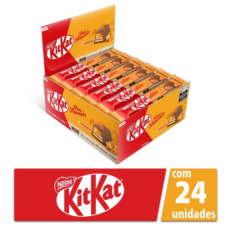Chocolate Kit Kat Caramelo 34,6g Caixa C/24 Unidades -nestlé - Kit Kat ...