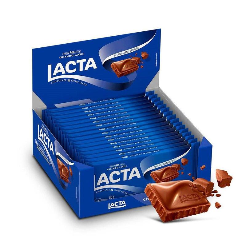 Chocolate Lacta ao Leite 80g Display com 17 Unidades - Chocolate ...