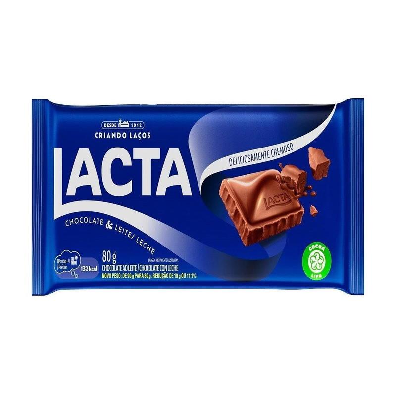 Chocolate Lacta ao Leite 80g - Embalagem com 17 Unidades - Chocolate ...
