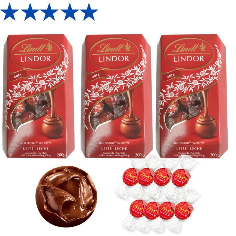 Chocolate Lindor Ao Leite Lindt 200g (3 Caixas) - Chocolate / Barra de ...