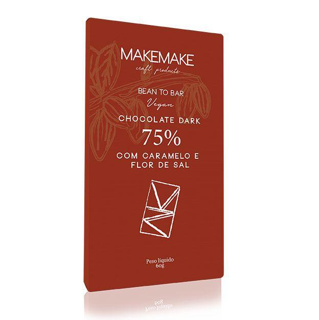Chocolate Makemake Amargo 75% Cacau com Caramelo e Flor de Sal - 60g - Bomboniere - Magazine Luiza