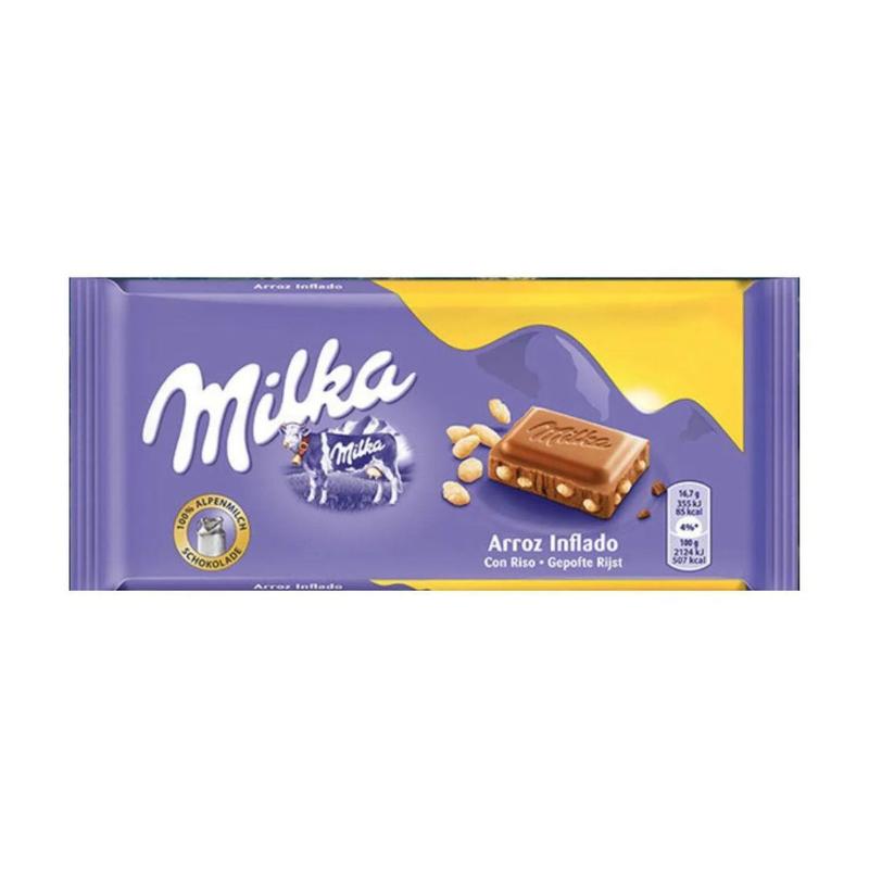 CHOCOLATE MILKA RICE CRISPS 100g - Chocolate / Barra de Chocolate ...