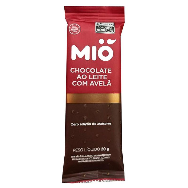 Chocolate Mió ao Leite com Avelã Zero 20g - Chocolate / Barra de ...