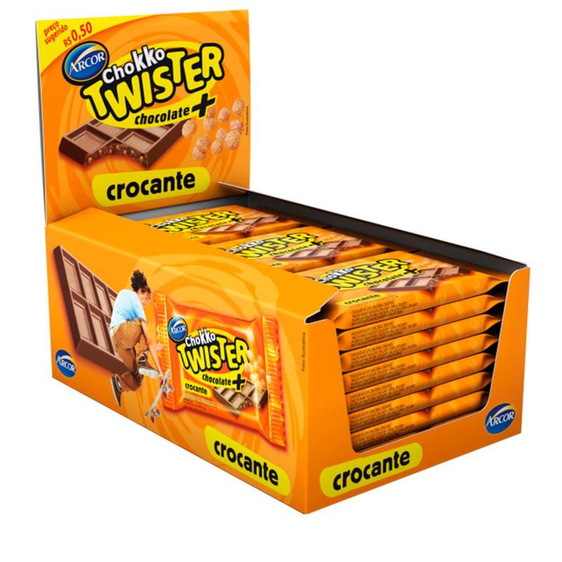Chocolate Twister Crocante 24x17g - Arcor - Alimentos - Magazine Luiza