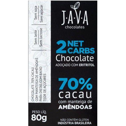 Chocolate Vegano 70% Low Carb Eritritol Java 80g Caixa Com 6 - Chocolate sem Lactose - Magazine ...
