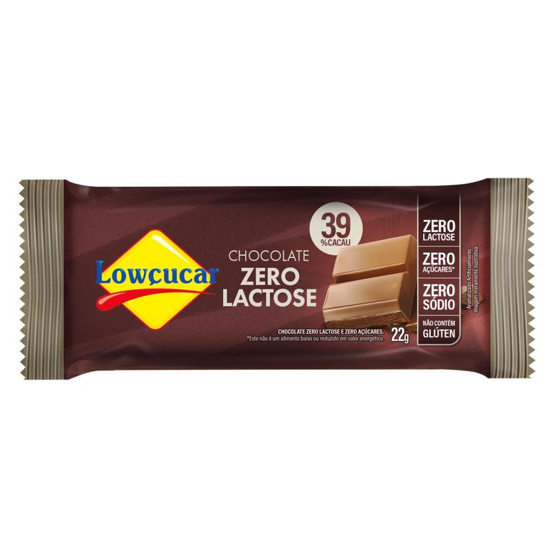 Chocolate Zero Lactose 22G. - LOWÇUCAR - Chocolate / Barra de Chocolate ...