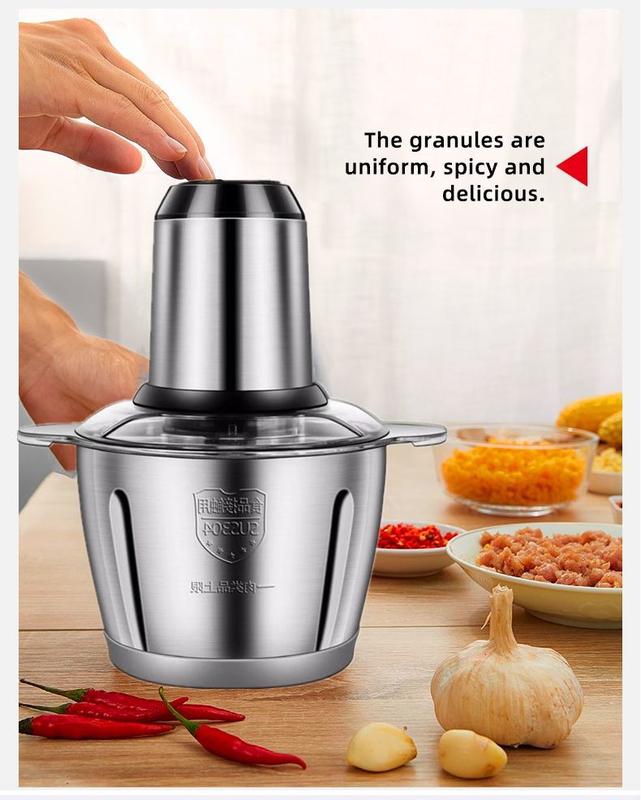 Chopper de alimentos elétrico 3l aço inoxidável moedor carne ...