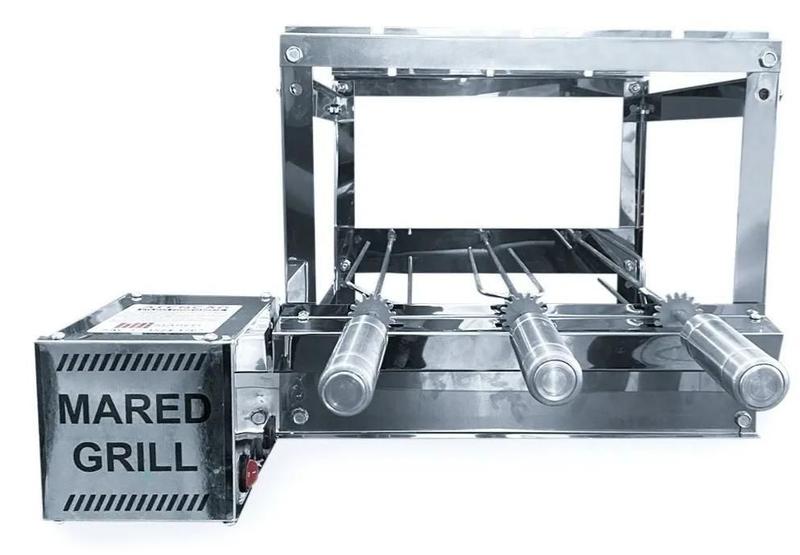 Churrasqueira Giratória Inox Grill 3 Espetos Lado Esquerdo - Mared ...