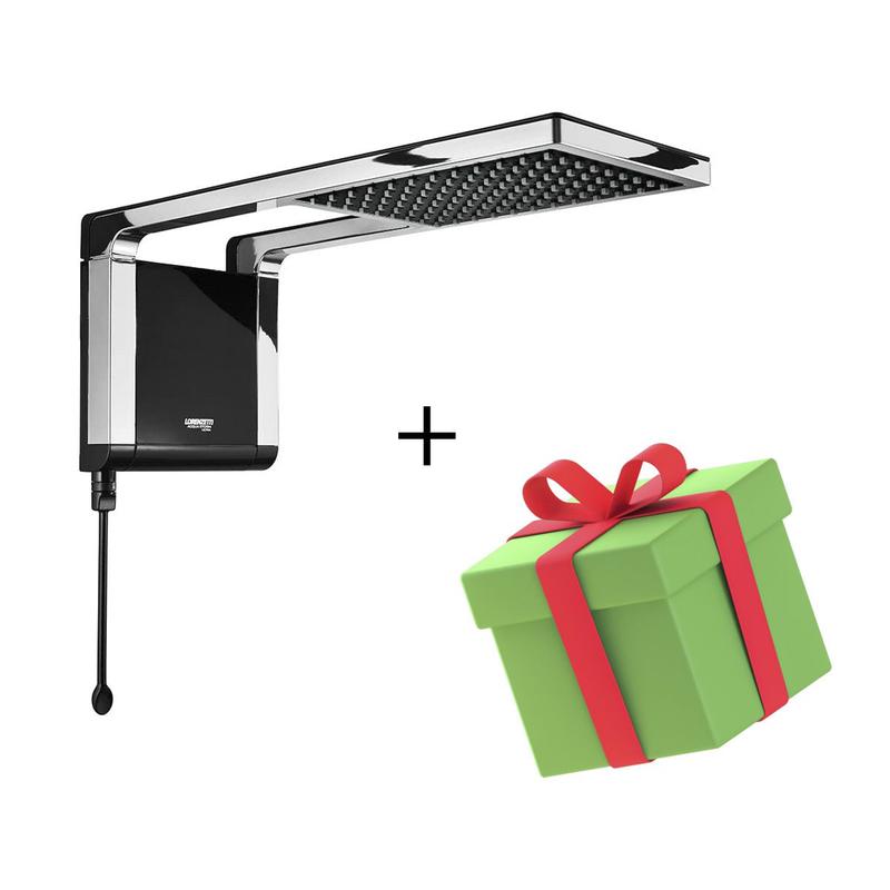 Chuveiro Economico e Grande Black Com Cromado Acqua Ultra 220v 7800w ...