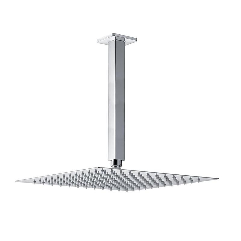 Chuveiro teto inox 304 Slim 30 cm + braço 25 cm Mundaú - Cromado ...