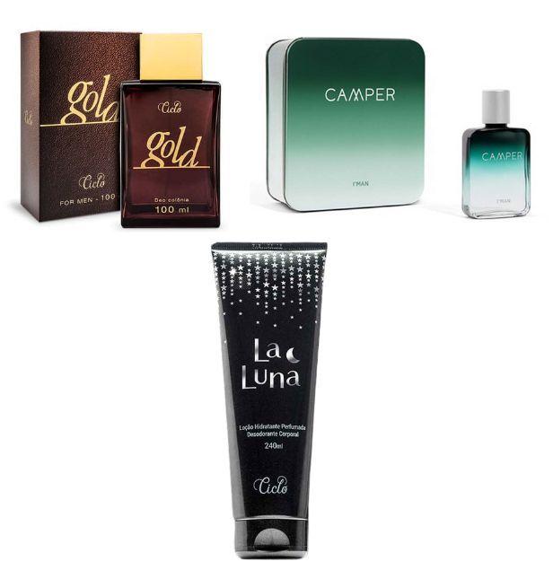 Ciclo Perfume Gold e Perfume Camper + Mimo - Ciclo Cosméticos - Kit de ...