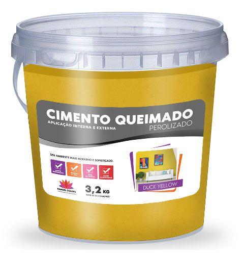 Cimento Queimado Perolizado Cor - Duck Yellow 3,2 Kg. - RANGELCOLORS ...