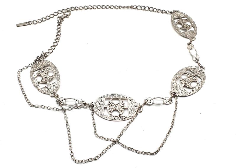 Cinto feminino de corrente prata Ma070cor - Barão do Couro - Cinto ...