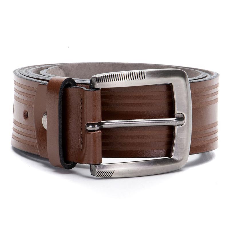 Cinto masculino em couro na cor Chocolate ajustável - Duvelmon - Cinto ...