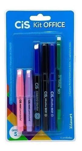 CIS KIT OFFICE 5 caneta ponta sintética/marcadores/lapiseira - Caneta ...
