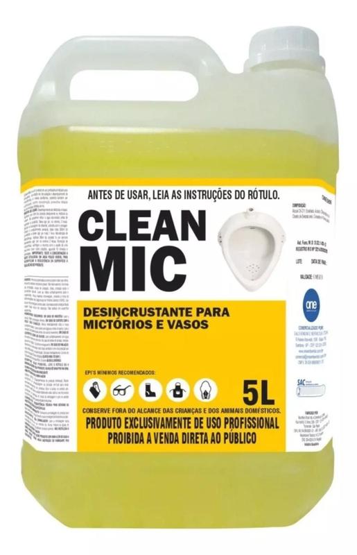 Clean Mic Desentupidor E Desincrustante P/ Mictório 5 Litros - ONE ...