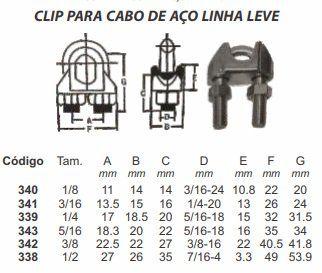 Clip para Cabo de Aço Inox 316 Linha Leve Kamell - Grampo / Clip para ...