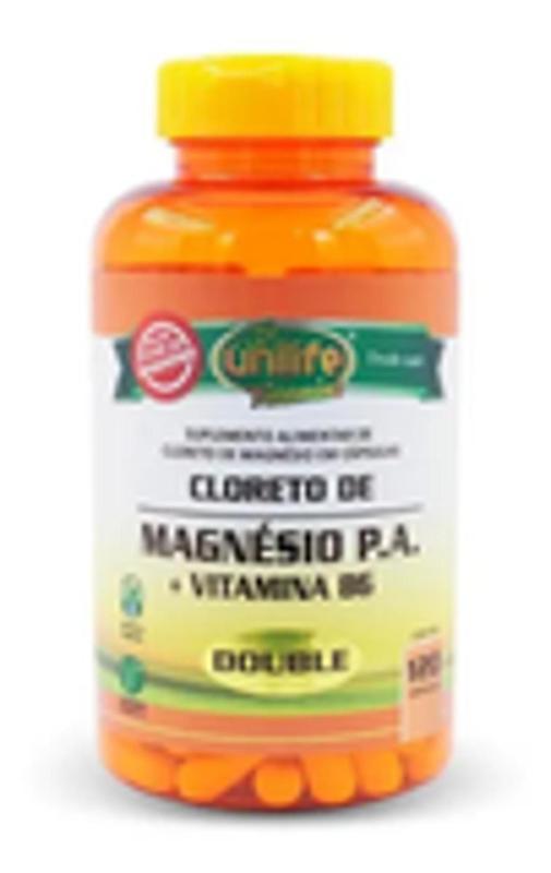 Cloreto De Magnésio P. A + Vitamina B6 Unilife 120 Cápsulas de 810mg - Cloreto de Magnésio ...