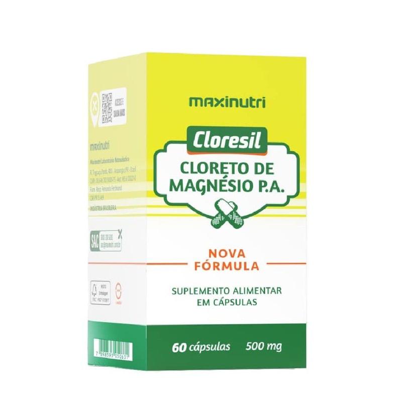Cloreto de Magnésio Puro 500mg Cloresil 60 Caps Maxinutri - Vitaminas A-Z - Magazine Luiza