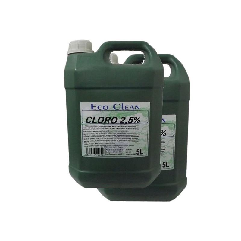 Cloro Eco Clean 2,5% At Hipocloreto Sódio - 5L KIT 2 - Água Sanitária ...