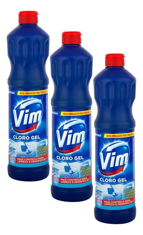 Cloro Gel Vim Sua Casa Protegida - Original 700ml Kit 3 - Água ...