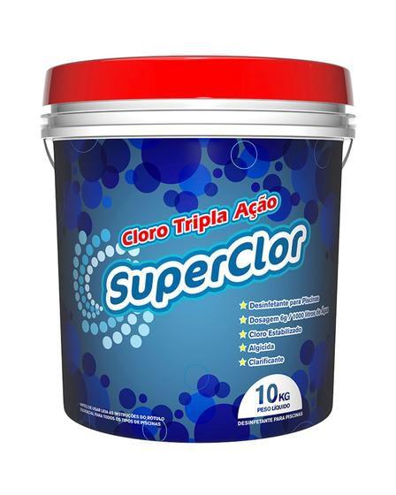 Cloro Tripla Acao Granulado Superclor Balde 10kg Clor-Up - Cloro para ...