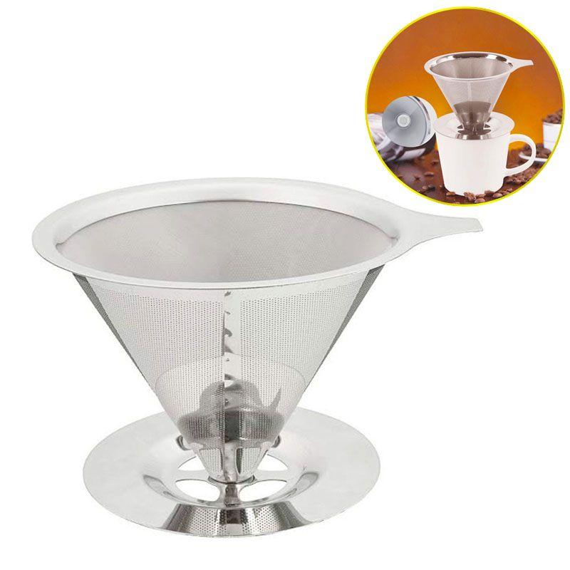 Coador de Café Reutilizável em Aço Inox Camada Dupla Cozinha Gourmet ...