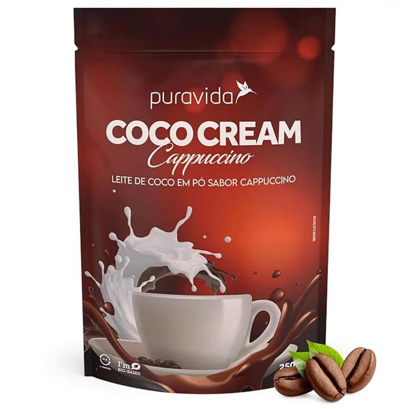 Coco Cream Cappuccino 250g Suplemento Leite de Coco em Pó - PURAVIDA ...