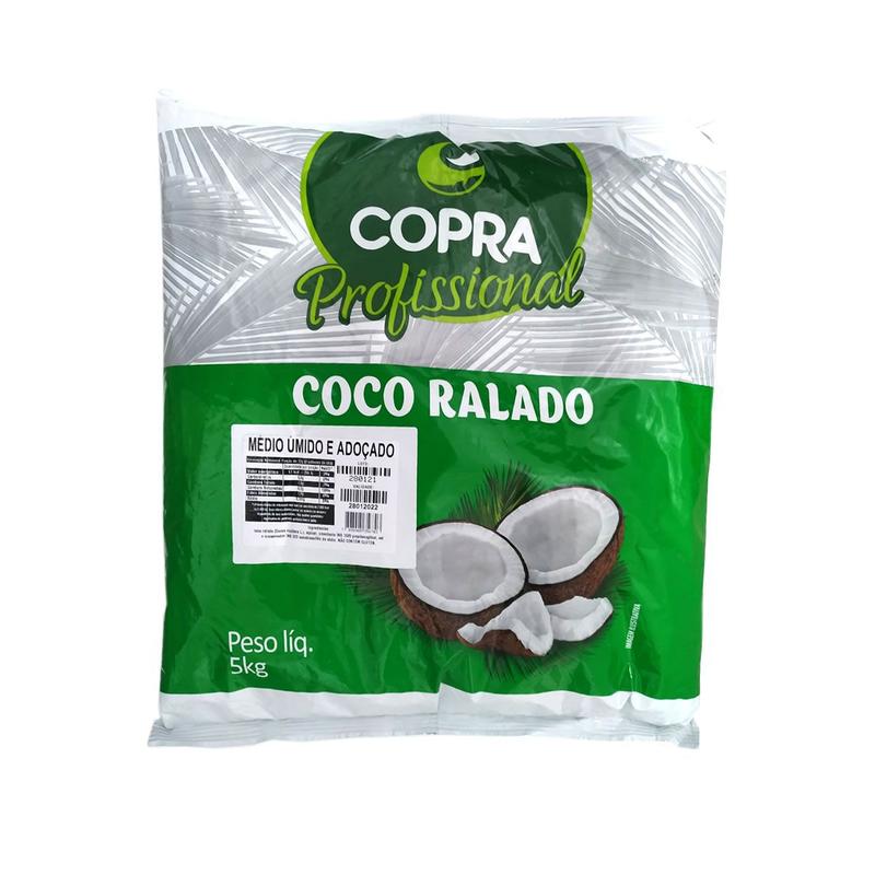 Coco Ralado Médio Úmido e Adoçado 5kg - Copra - Coco Ralado - Magazine ...