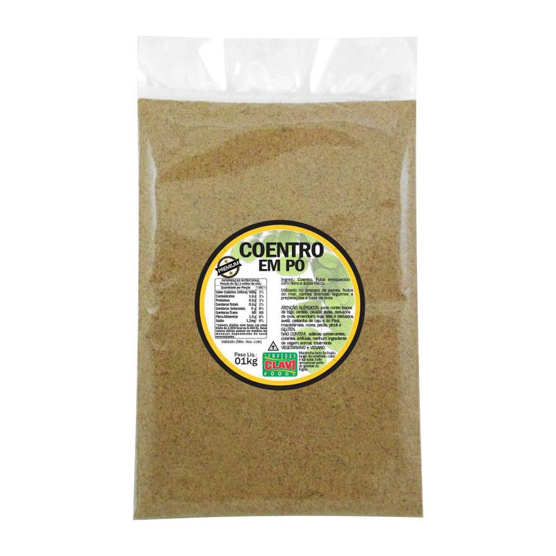 Coentro em Pó 100% PURO Sc 01kg - Clavi Temperos E Foods - Tempero ...
