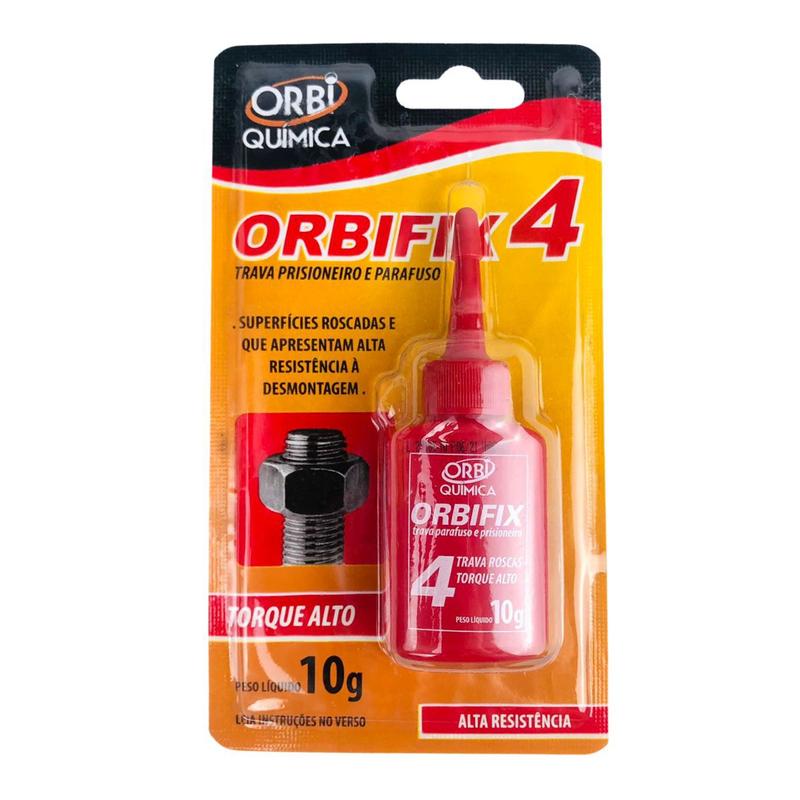 Cola Adesivo Trava Parafuso Roscas Vermelha Orbifix 10g - Orbi Química ...