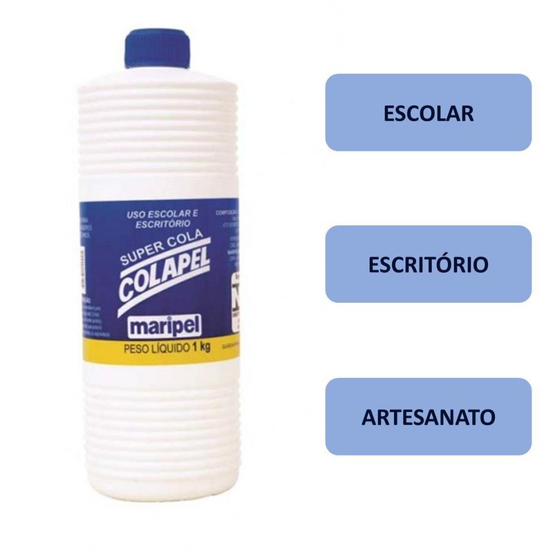 Cola Branca 1000g Colapel Maripel Uso Escolar ou Escritório - Cola ...