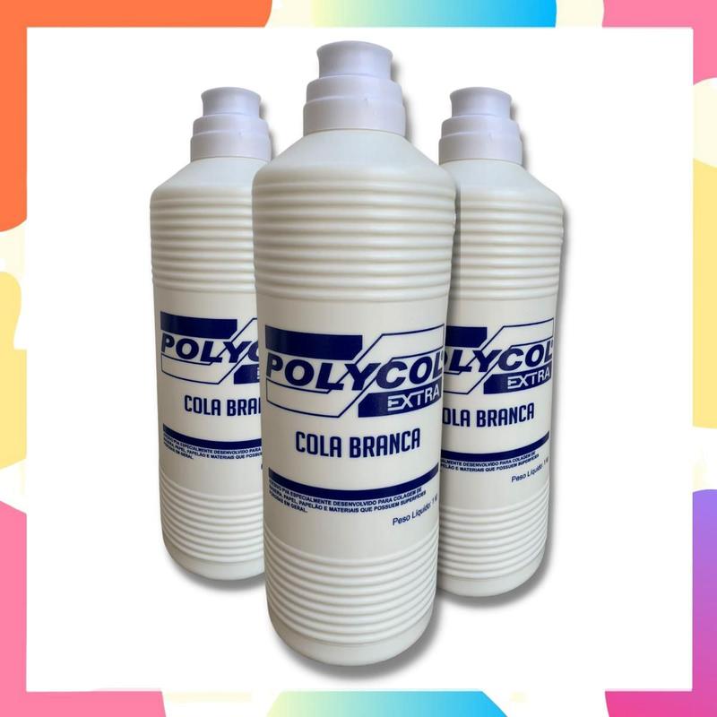 Cola Branca Polycol Liquida Escolar Artesanato Econômica 1kg - Cola ...