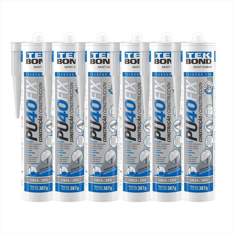 Cola Fixa Cuba Pu 40 Inox Mármore Granito Kit C/6 Und Cinza - Tekbond - Adesivo e Cola para ...