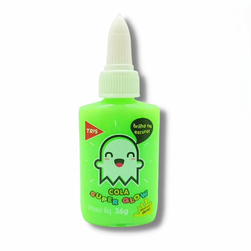 Cola glitter super glow tubo 36g, ideal para slime, cores neon e efeito ...