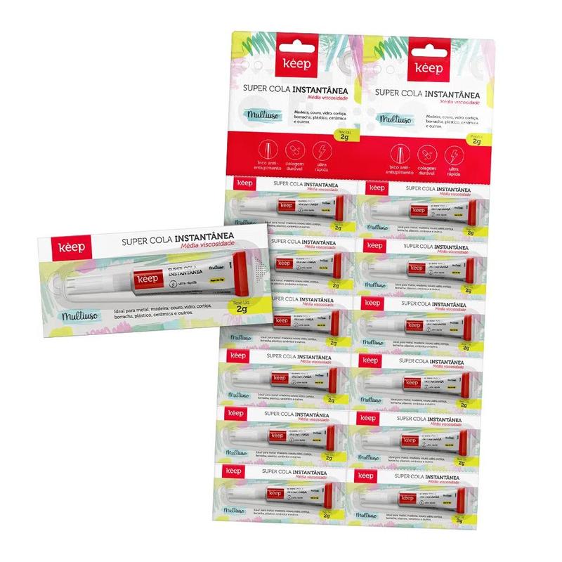 Cola Instantânea Multiuso Media Viscosidade 2g Cartela c/12pcs Keep ...