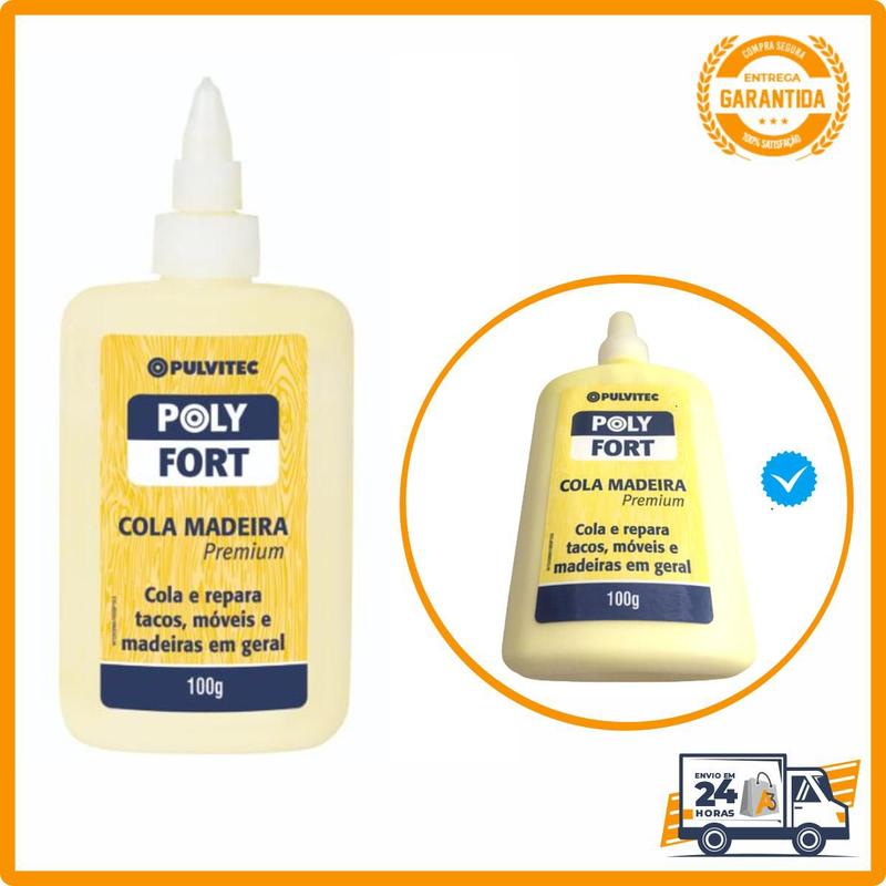 Cola para Madeira MDF Premium 100g Polyfort Pulvitec Adesivo a base de PVA - Online - Armarinhos ...