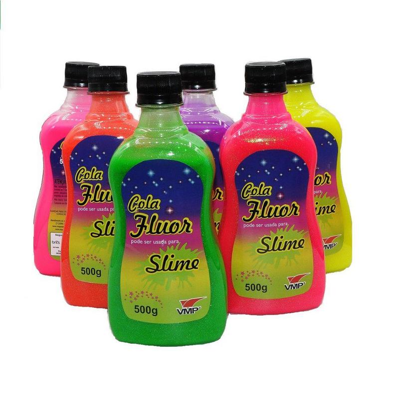 Cola para Slime Colorida Fluorescente 500g VMP - Slime / Amoeba ...