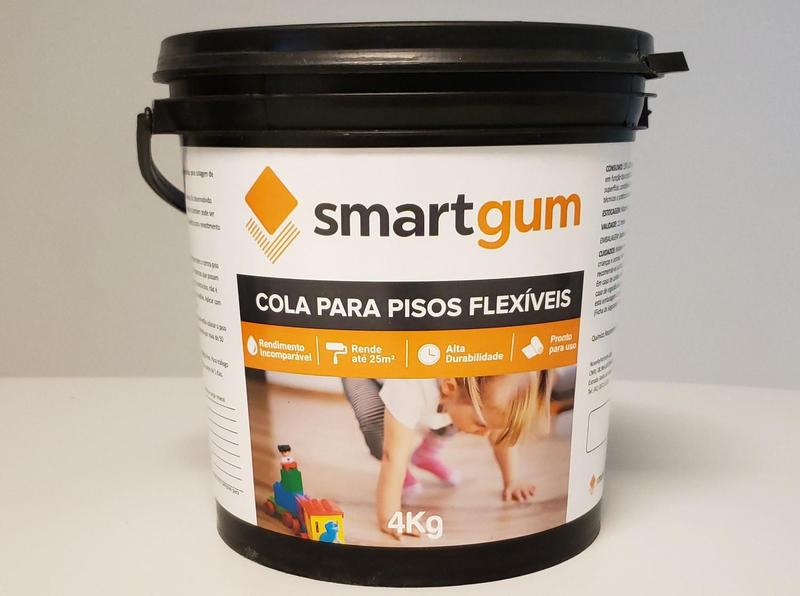 Cola Piso Vinílico Smartgum - Balde 4 Kg - Rende até 25m² - Cimento ...