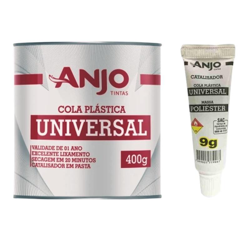 Cola Plástica Universal 400g + Catalisador 9g - Anjo - Massa Epóxi ...