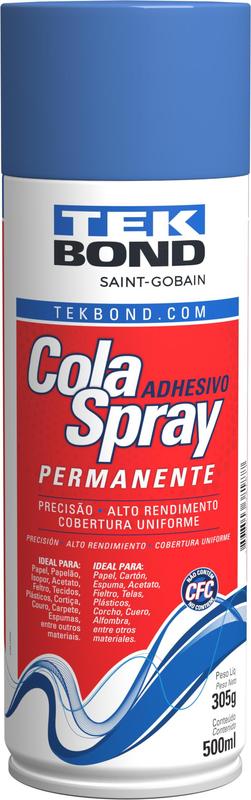 Cola Spray Permanente Tecido Plástico Isopor 500ml Tek Bond - Cola de ...