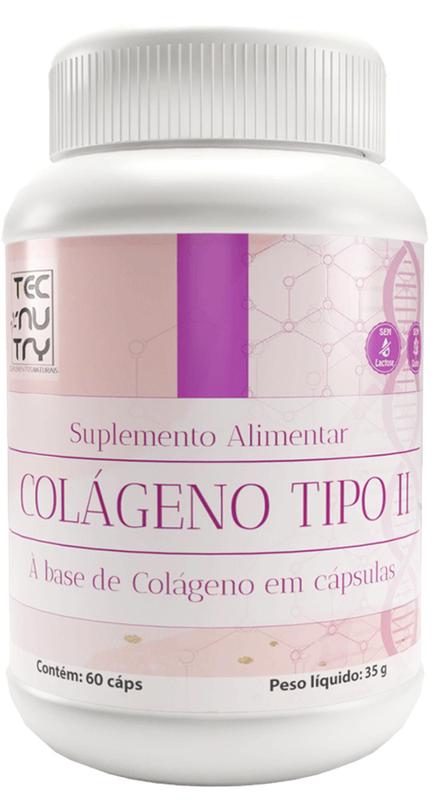 Colágeno Tipo II Frasco 60 cápsulas - Tecnutry - Colágeno - Magazine Luiza