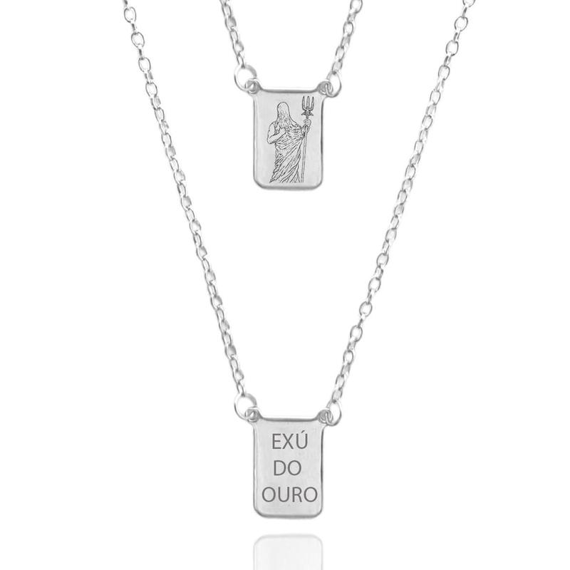 Colar Escapulário Orixá Exú do Ouro Umbanda Aço Inox - Escapulários ...