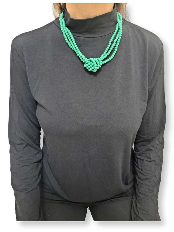 Colar Feminino de Miçanga com Bola Colorido Modelo em Nó - Sarat Moda ...