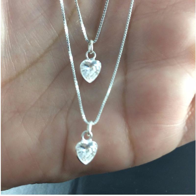 Colar Ponto Luz Duplo Prata Maciça 925 50cm Ping. Coração - Lojas La&ny ...